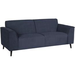 2,5-Sitzer DOMO collection "Amora tolle Verarbeitungsdetails, komfortabel", blau (dunkelblau), B:193cm H:81cm T:90cm, Sofas, mit Federkern, Fu&szlig;h&ouml;he passend f&uuml;r g&auml;ngige Saugroboter
