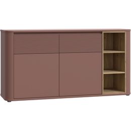 Sideboard FORTE, terracotta, mauvella eiche, B:160cm H:83,1cm T:41,3cm, Holzwerkstoff, Sideboards, Sideboard, B/H/T 160/83,1/41,3 cm, Stauraum, MDF Front