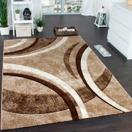 Teppich Paco Home "Brillance 758", braun, B:80cm H:14mm L:150cm, Kunstfaser, Teppiche, Teppich, Kurzflor, modernes geometrisches Design, auch als L&auml;ufer