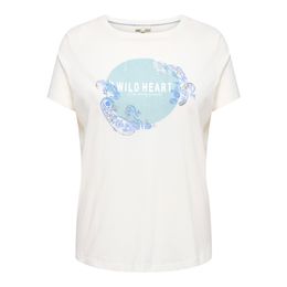 Kurzarmshirt Only CARMAKOMA "CARBOOSTERY LIFE SS REG TEE JRS BS", Damen, Gr. L, cloud dancer print:paisley, Jersey, Obermaterial: 100% Baumwolle, bedruckt, regular fit Po-bedeckend, Rundhals, Shirts
