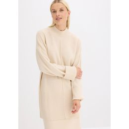 bonprix Oversize-Pullover, beige, Gr.40/42 (M), Oversize-Pullover mit &uuml;berschnittener Schulter und Schlitz hinten