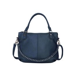 Schultertasche Harpa "Bonnie", Damen, Gr. B/H/T: 11cm x 31cm x 43cm, dunkelblau, Lederimitat, unifarben, Taschen Schultertasche, im wandelbaren Design