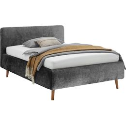 Meise M&ouml;bel Polsterbett MEISE.M&Ouml;BEL "Mattis", grau (anthrazit), B:161cm H:105cm L:218cm, Bezug Bett: Boucle (100% Polyester), Betten, Polsterbett, Topseller, wahlweise mit Bettkasten