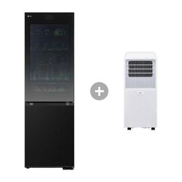 LG K&uuml;hlGefrierkombination mit InstaView&reg; (EEK C, 349L, 186 cm hoch) GBG7190CEV & Mobile Klimaanlage GBG7190CEV.TF09001