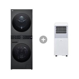 WashTower Schwarz Waschmaschine & Trockner in einem Ger&auml;t I WT1210BBF & Mobile Klimaanlage WT1210BBF.TF09001