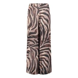 Marlene-Hose Vera Mont "Damen mit Animalprint", Damen, Gr. 38, Normalgr&ouml;&szlig;en, braun, cream, Satin, Obermaterial: 100% Polyester, weit lang, Hosen
