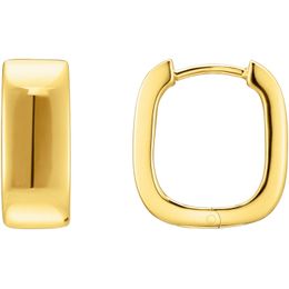 Paar Creolen Thomas Sabo "Schmuck Silber 925 Ohrringe mit eckiger Form", gold (gelbgoldfarben), Ohrringe, Damen, Silber 925 (recycelt)