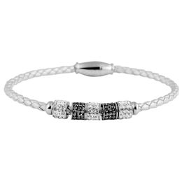 Adelia&acute;s Armband ADELIA&acute;S "Damen Armband aus Leder mit Strass Steinchen 19 cm", silber, Armb&auml;nder, Damen, 19cm, Leder, Armband, Perfekt als Geschenk f&uuml;r besondere Menschen