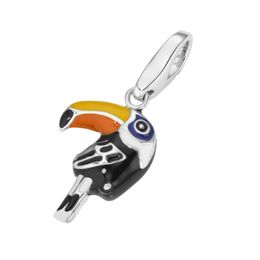 Charm-Einh&auml;nger "Tukan, Silber 925", bunt, Giorgio Martello MILANO, Charms, Damen, Silber 925 (Sterlingsilber)