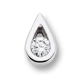 Kettenanh&auml;nger ONE ELEMENT "0.05 ct Diamant Brillant Tropfen Anh&auml;nger aus 585 Wei&szlig;gold", silber, Schmuckanh&auml;nger, Damen, 0,05, Diamanten Gold Wei&szlig;gold 585, Diamanten, Gold, Wei&szlig;gold 585, Kettenanh&auml;nger, Elegant & best&auml;ndig &ndash; Diamantdetails mit feinem Funkeln