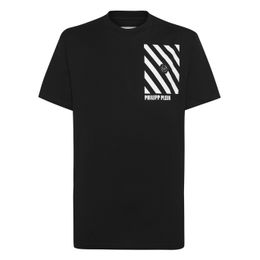 T-Shirt Philipp Plein "T-Shirt Rundhalsausschnitt Ss", Jungen, Gr. XXL, 02, schwarz, Obermaterial: 100% Baumwolle, Shirts T-Shirt