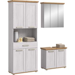 Badm&ouml;bel-Set Welltime "COSENZA", sibiu l&auml;rche nachbildung, B:159cm H:187cm T:34cm, Kastenm&ouml;bel-Sets, Badm&ouml;bel-Set, Bad-Kombination, Badezimmer, Kombi, Bad, Bad-M&ouml;bel