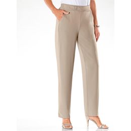 Jerseyhose Lady, Damen, Gr. 54, Normalgr&ouml;&szlig;en, sesam, 95% Polyester, 5% Elasthan, unifarben, Hosen Jerseyhose