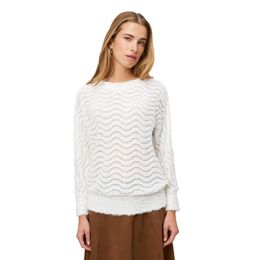 Sweatshirt Zero "Damen mit Wellenmuster", Damen, Gr. 34, wei&szlig; (eggnog), Sweatware, Obermaterial: 10% Elasthan, 90% Polyamid. Besatz: 63% Polyacryl, 37% Polyamid. Futter: 63% Polyacryl, 37% Polyamid. F&uuml;llung: 63% Polyacryl, 37% Polyamid. &Auml;rmelfutter: 63% Polyacryl, 37% Polyamid, durchscheinend, figurumspielend normal, weit B&uuml;ndchen, Sweatshirts Sweatshirt, weiteres Detail
