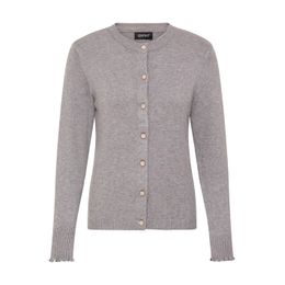 Strickjacke oxmo "Strickjacke OXNera", Damen, Gr. L, grau (mid grau melange), Obermaterial: 50% Viskose CV. 27% Nylon NY. 23% Polyester PES., Strickjacken Strickjacke
