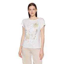 Kurzarmshirt Betty Barclay "Damen mit Aufdruck", Damen, Gr. 36, patch cream, beige, Jersey, Obermaterial: 92% Viskose, 8% Elasthan, loose fit normal, U-Boot-Ausschnitt, Shirts