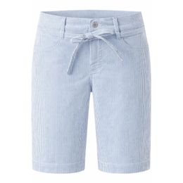 Jeansbermudas Angels "LIA CITY", Damen, Gr. 38, N-Gr, blau, Denim/Jeans, Obermaterial: 89% Baumwolle, 8% Polyester, 3% Elasthan, gestreift, kniefrei, Jeans, mit leichtem Streifen-Dessin, Stretch, Wide-Leg