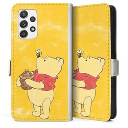 DeinDesign Galaxy A52s 5G Handy Klapph&uuml;lle Handyh&uuml;lle aus Kunst Leder wei&szlig; Flip Case Disney Winnie The Pooh Official Licensed Product Sideflip mit Lasche