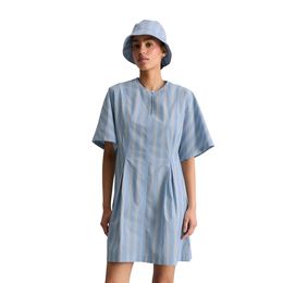 Marc O'Polo Minikleid MARC O'POLO DENIM "aus Papertouch-Popeline", Damen, Gr. XL, Normalgr&ouml;&szlig;en, light blau, Obermaterial: 100% Baumwolle, gestreift, weit kurz, normaler Saum, Kleider Minikleid