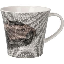 Tasse Goebel "Coffee-/Tea Mug SAXA - Porsche 356 Rubyred", bunt, B:10,5cm H:9,5cm, Porzellan, Trinkgef&auml;&szlig;e, Tasse