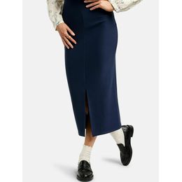 Midirock LIBERT&Eacute; ESSENTIEL "Libert&eacute; Essentiel Skirt HENNE-LONG", Damen, Gr. L, schwarz navy, Obermaterial: 95% Polyester, 5% Elasthan, R&ouml;cke