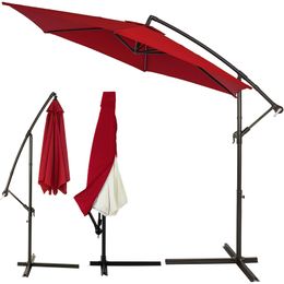 Kingsleeve Ampelschirm &Oslash;300cm Rot Alu UV 30+ mit Abdeckung & Kurbel