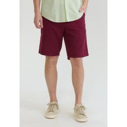 Chinoshorts FELIX HARDY "Leinenshorts", Herren, Gr. 32, Normalgr&ouml;&szlig;en, bordeaux, 70% Baumwolle, 30% Leinen, Hosen Chinoshorts
