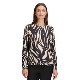 BETTY & CO Sweatshirt BETTY & CO "Damen mit Tunnelzug", Damen, Gr. 36, nature, schwarz, Obermaterial: 97% Polyester, 03% Elasthan, l&auml;ssig geschnitten normal, Rundhals, Sweatshirts Sweatshirt