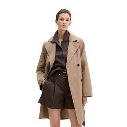Marc O'Polo Trenchcoat MARC O'POLO "in l&auml;ssigem Baumwoll-Crinkle-Mix", Damen, Gr. 42, beige (earthy taupe), Obermaterial: 61% Baumwolle, 38% Leinen, 1% Elasthan. Futter: 100% Polyester, unifarben, loose fit, M&auml;ntel