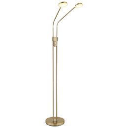 Globo LIGHTING Stehlampe "SILVIO", messingfarben matt, 2, &Oslash; 10,5cm H: 173cm, 1 Stk., Leuchten, Stehleuchte mit Touchdimmer, flexibel, modern & komfortabel, Stehlampe