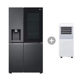 SidebySide K&uuml;hlschrank mit InstaView Door-in-Door&reg; (EEK E, 635L, 179cm hoch) GSXV90MCAE & Mobile Klimaanlage GSXV90MCAE.TF09001