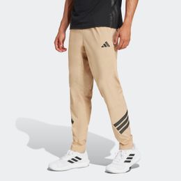 Sporthose adidas Performance "ICON 3-STREIFEN WOVEN", Herren, Gr. S, N-Gr, schwarz (warm sandstone, schwarz, normal, gr.), Obermaterial: 87% Polyester, 13% Elasthan, Hosen Sporthose