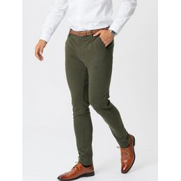Chinohose TEESHOPPEN "TEESHOPPEN Trouser The Original Performance", Herren, Gr. 30x34, L&auml;nge 34, dunkelgr&uuml;n, Obermaterial: 75% Polyester, 22% Viskose, 3% Elasthan, Hosen Chinohose