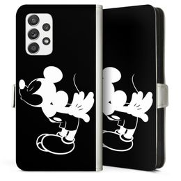 DeinDesign Galaxy A52s 5G Handy Klapph&uuml;lle Handyh&uuml;lle aus Kunst Leder wei&szlig; Flip Case Official Licensed Product Disney Mickey Mouse Sideflip mit Lasche