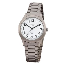 Regent Uhren Quarzuhr REGENT, silber (titansilberfarben), Armbanduhren, Herren, Quarzuhr, Armbanduhr, Herrenuhr, analog