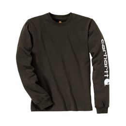 T-Shirt Carhartt "Long Sleeve peat", Herren, Gr. L, blau (peat), Obermaterial: 100% Baumwolle CO., Shirts T-Shirt