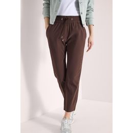 Cecil Damen Stoffhosebraun cacao, Gr. S, unifarben, Web, 66% Baumwolle, 30% Polyester, 4% Elasthan, Hosen, Joggstyle
