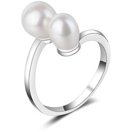Fingerring AILORIA "Ring Silber/wei&szlig;e Perle MAYUKO", silber, Fingerringe, Damen, Fingerring
