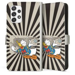 DeinDesign Galaxy A52s 5G Handy Klapph&uuml;lle Handyh&uuml;lle aus Kunst Leder wei&szlig; Flip Case Official Licensed Product Donald Duck Disney Sideflip mit Lasche