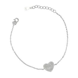 Adelia&acute;s Armband ADELIA&acute;S "Damen Armband &ndash; Herz aus 925 Silber mit Zirkonia 17+3 cm", silber, Armb&auml;nder, Damen, 20cm, Silber 925 (Sterlingsilber), Armband, Ideal als Geschenk &ndash; dezent und elegant