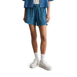 Marc O'Polo Shorts MARC O'POLO DENIM "aus Organic Cotton", Damen, Gr. L, Normalgr&ouml;&szlig;en, blau (endless sea), Sweatware, Obermaterial: 100% Baumwolle, unifarben, regular fit kurz, Hosen Shorts