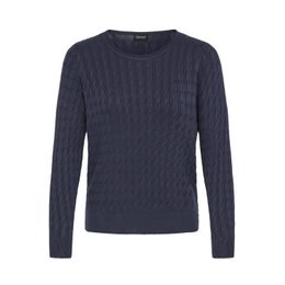 Rollkragenpullover oxmo "Rollkragenpullover OXSisse", Damen, Gr. L, blau (total eclipse), Obermaterial: 70% Viskose CV. 30% Nylon NY., Pullover Rollkragenpullover