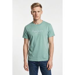 Rundhalsshirt Pepe Jeans "EGGO", Herren, Gr. M, woods gr&uuml;n, Jersey, Obermaterial: 100% Baumwolle, bedruckt, normal normal, Rundhals, Shirts Rundhalsshirt