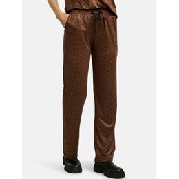 Chinohose LIBERT&Eacute; ESSENTIEL "Libert&eacute; Essentiel Trouser ALMA", Damen, Gr. L/XL, braun schwarz heart, Obermaterial: 90% Polyester, 10% Elasthan, Hosen Chinohose