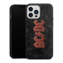 DeinDesign iPhone 13 Pro Max Handy Premium Silikon H&uuml;lle Handyh&uuml;lle schwarz Case Acdc Merchandise Logo Silikon Premium Case