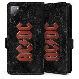 DeinDesign Galaxy S20 Handy Klapph&uuml;lle Handyh&uuml;lle aus Kunst Leder schwarz Flip Case Acdc Logo Merchandise Sideflip mit Lasche