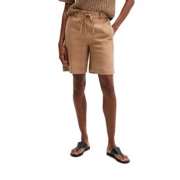 Marc O'Polo Shorts MARC O'POLO "mit elastischem Tunnelzug-Bund", Damen, Gr. 32, Normalgr&ouml;&szlig;en, burnt braun, Obermaterial: 100% Leinen. Futter: 100% Baumwolle, unifarben, loose fit kurz, Hosen Shorts