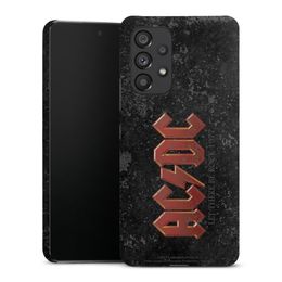 DeinDesign Galaxy A53 5G Handy Premium Case Smartphone Handyh&uuml;lle Schutzh&uuml;lle matt Acdc Logo Merchandise Premium Case