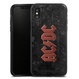 DeinDesign iPhone X Handy Silikon H&uuml;lle Case schwarz Handyh&uuml;lle Acdc Merchandise Logo