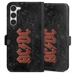 DeinDesign Galaxy S23+ Handy Klapph&uuml;lle Handyh&uuml;lle aus Kunst Leder schwarz Flip Case Acdc Logo Merchandise Sideflip mit Lasche